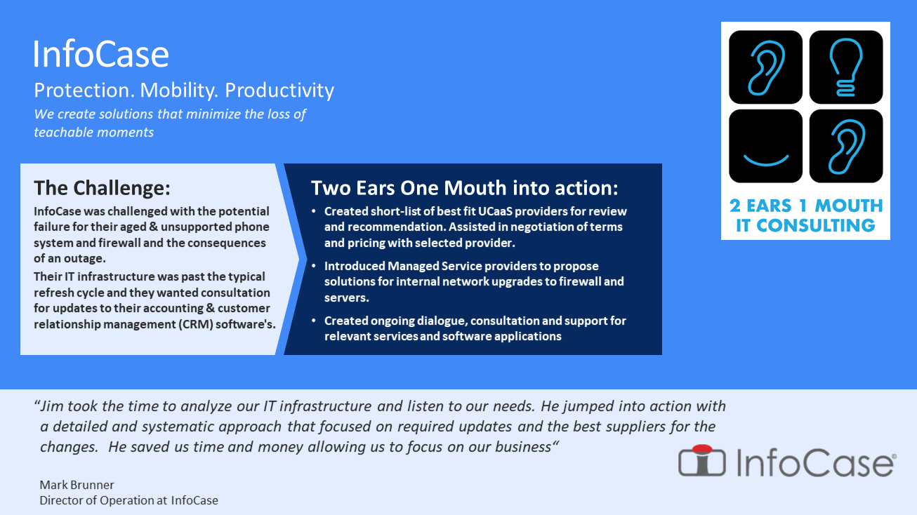 Case Studies – Two Ears One Mouth IT Consulting